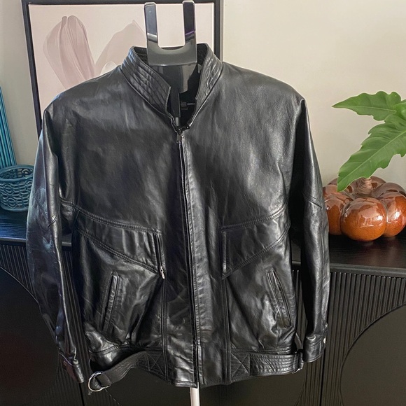 Speciale Mode | Jackets & Coats | Vintage 8s Sleek Black Leather Jacket ...